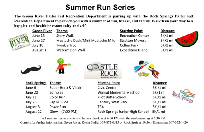 Parks and Rec Themed Summer Run Series Schedule - SweetwaterNOW